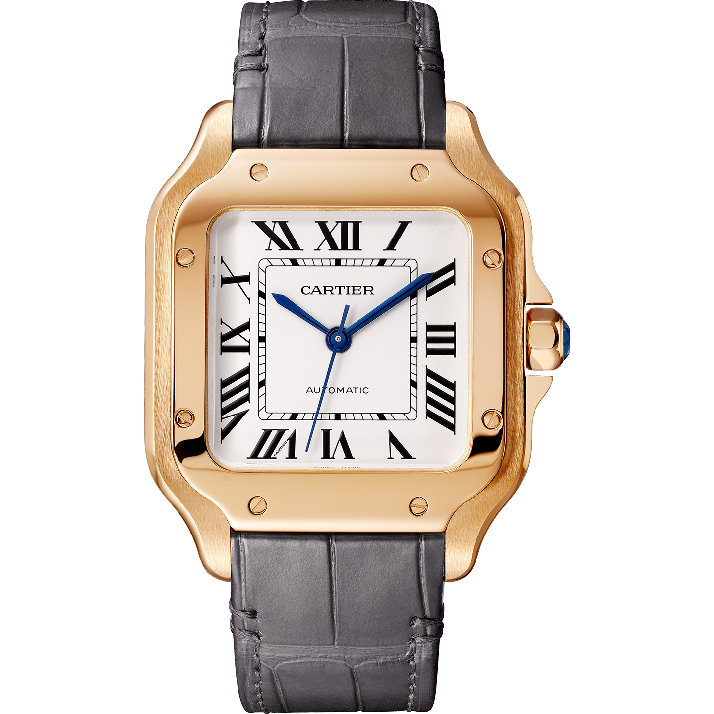 Santos de Cartier, Large Model, Automatic Movement, Rose Gold, Leather ...